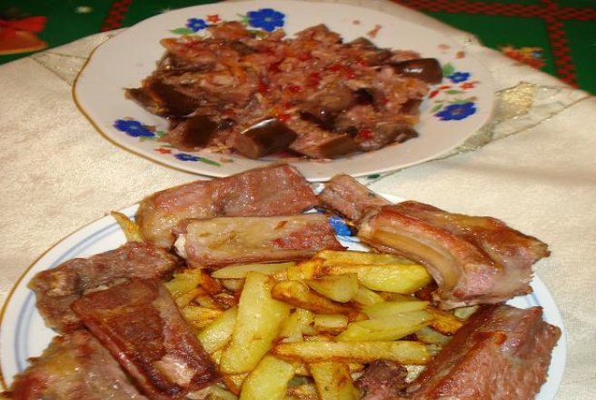 Reteta Costita afumata cu cartofi prajiti