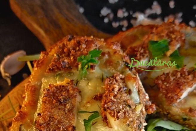 Garlic bread cu șnițel crocant – rețeta simplă care te cucerește prin ...